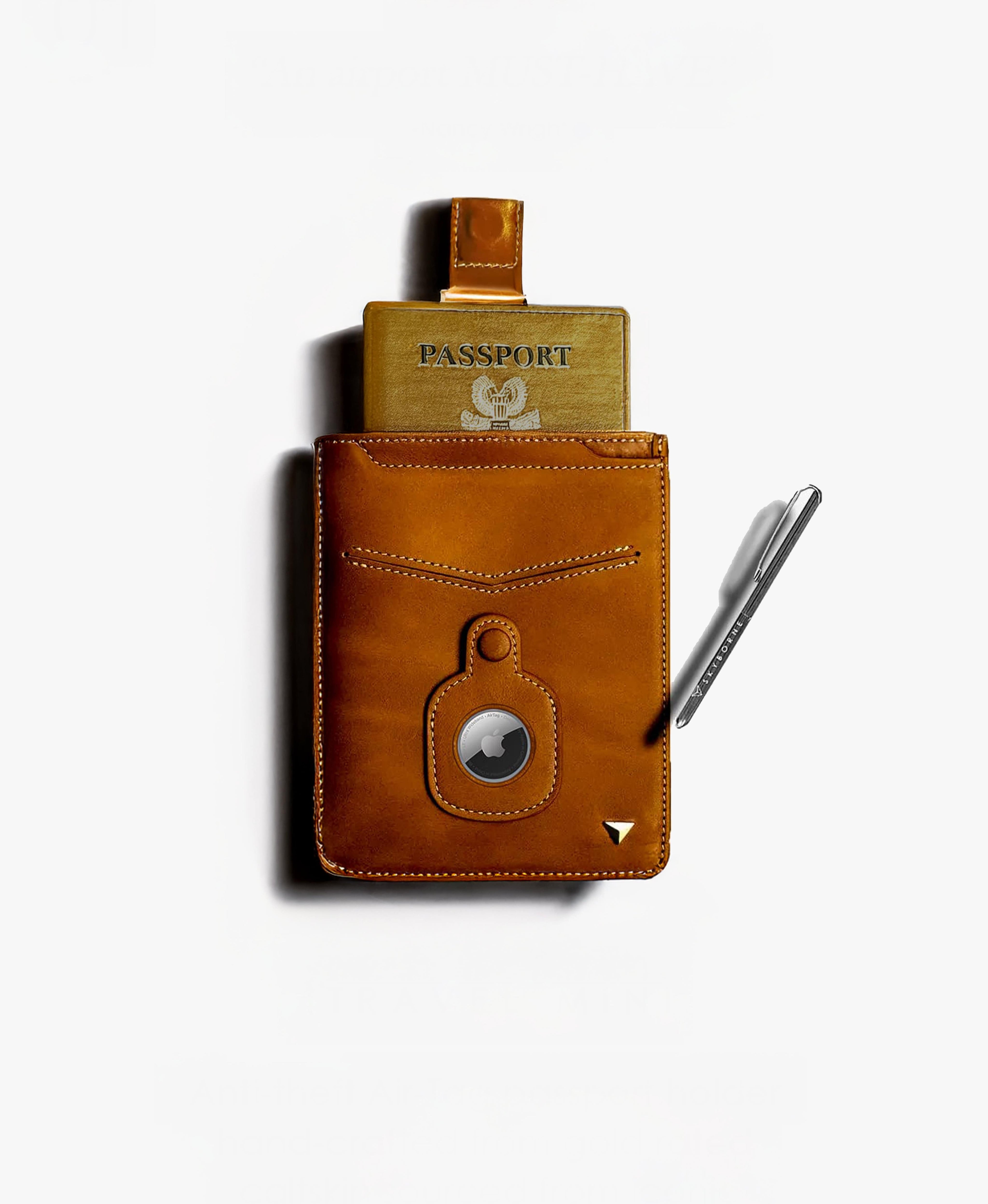 Shop iTravel® Mini Passport Holder - Now in Golden Brown Calf – SKYBORNE